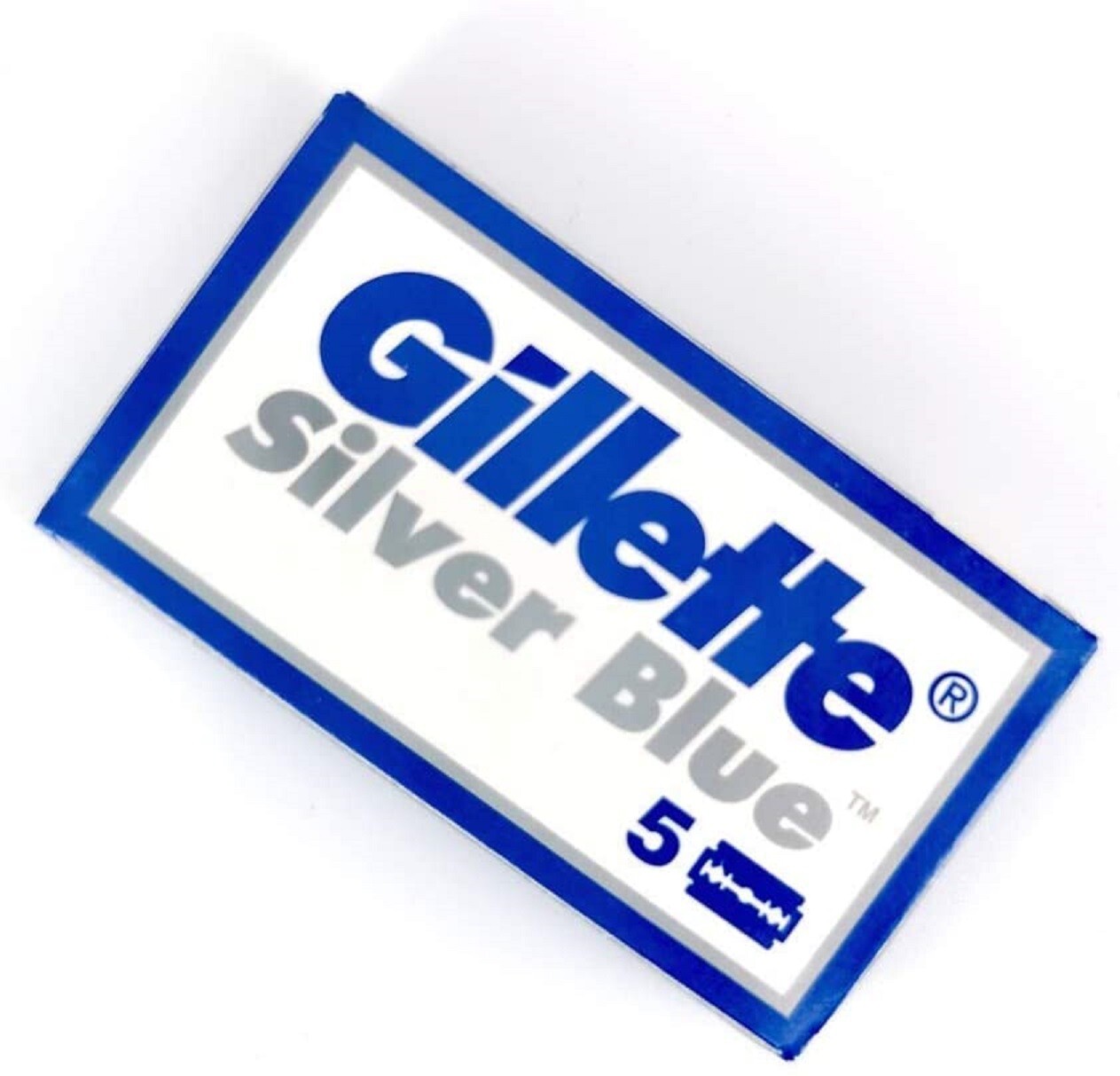 50 Blades Gillette Silver Blue Stainless Double Edge Razor Blades NEW ...
