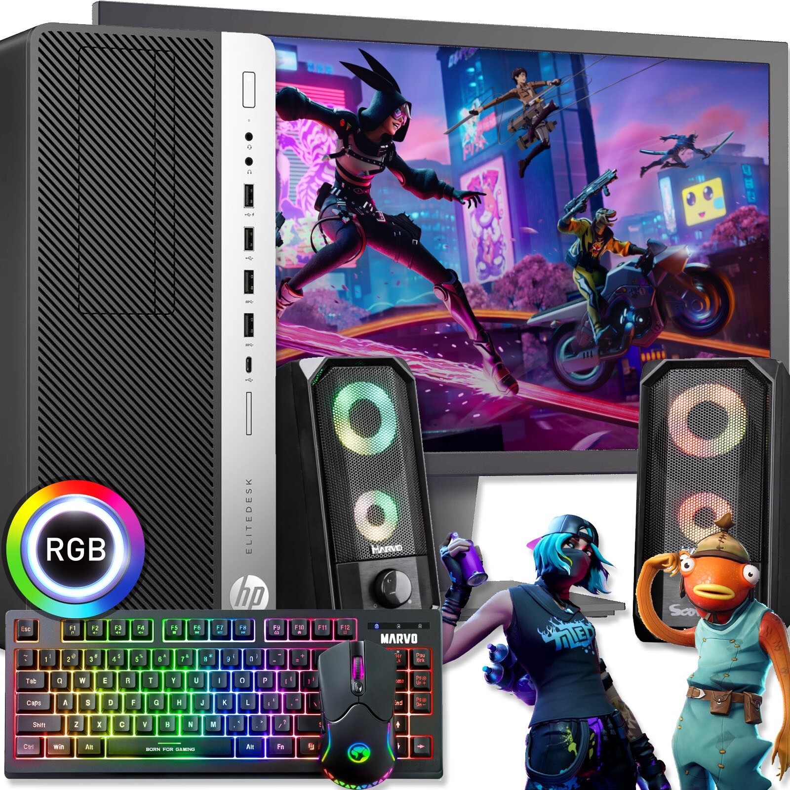 Gaming Computer PC Bundle Core i5 7th Gen 32GB RAM 512GB NVMe SSD 2TB ...