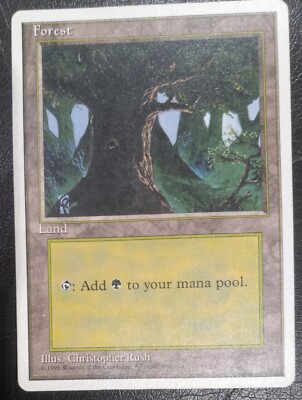 1995 Magic The Gathering Card Forest/Land Illustrator Christopher Rush ...