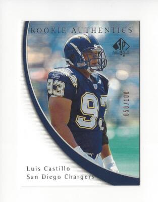 2005 SP Authentic Rookie Gold 100 #138 Luis Castillo Rookie Chargers ...