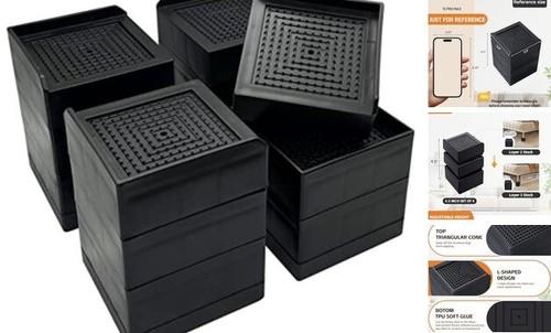Bed Risers, Furniture Raise Blocks, 2,3 or 4 inch Stilts Heavy Duty for ...