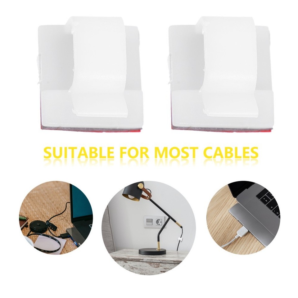 120 Pcs Cord Management Clips Cable Organizer Adhesive Holders Wire ...