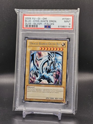Blue-Eyes White Dragon PSA 9 SILVER RARE Duelist League Promo DL09-IT00 ...