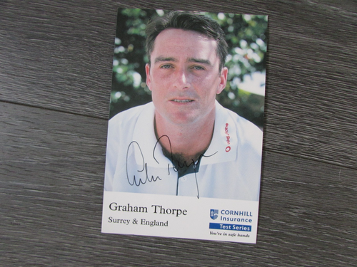 Graham Thorpe England Cricket Player Hand Signed Cornhill Test Series ...