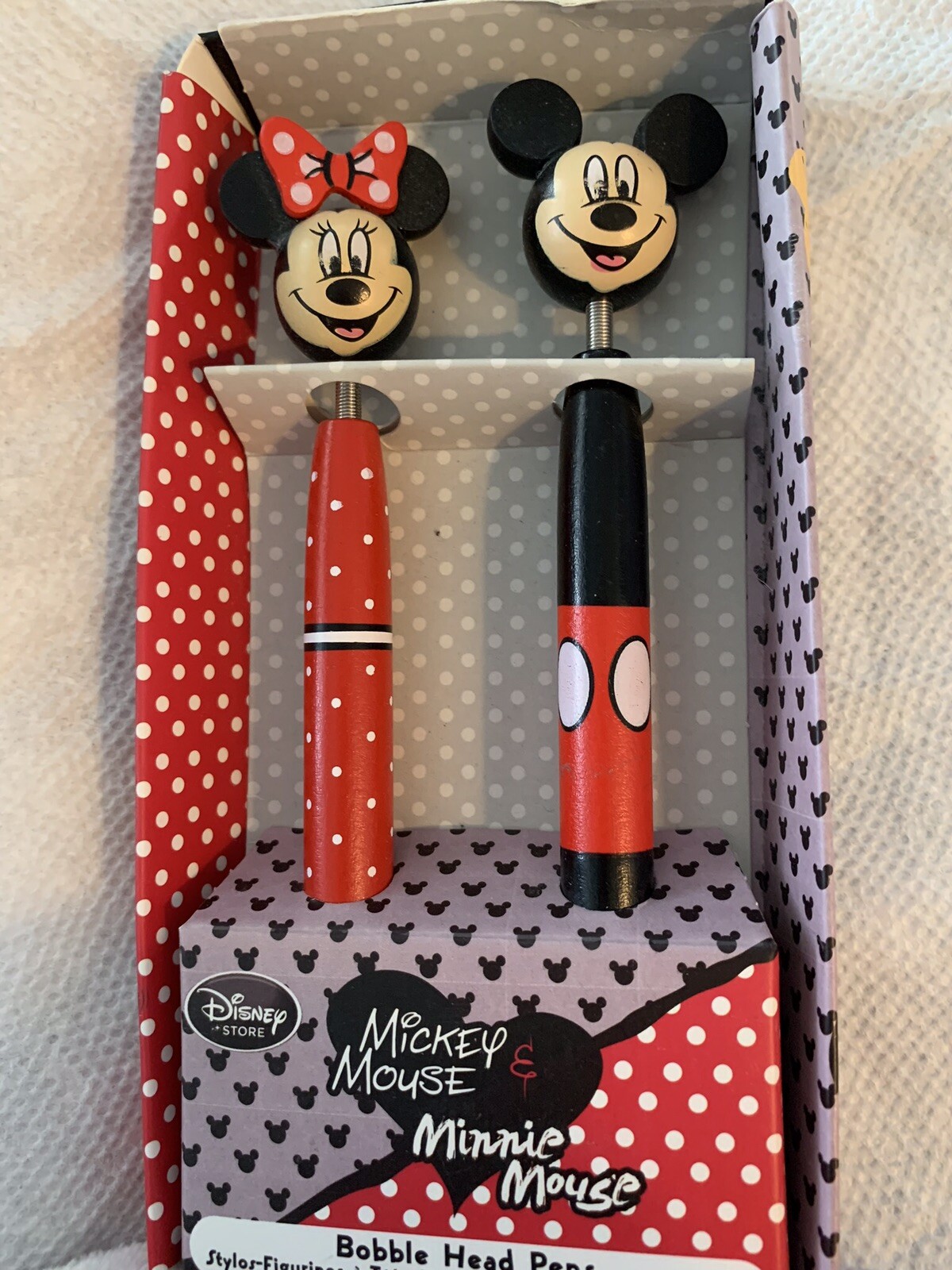 Disney Mickey Mouse & Minnie Mouse Bobble Head Pens | eBay