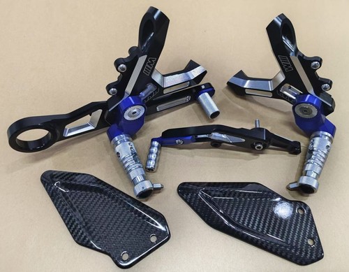 For BMW M1000RR S1000RR Blue Black M Rear Footpegs with Carbon Fiber ...