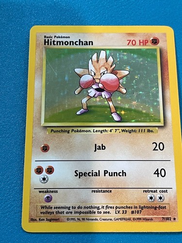 Pokemon Hitmonchan 7/102 Holo Rare Base Set - NM | eBay