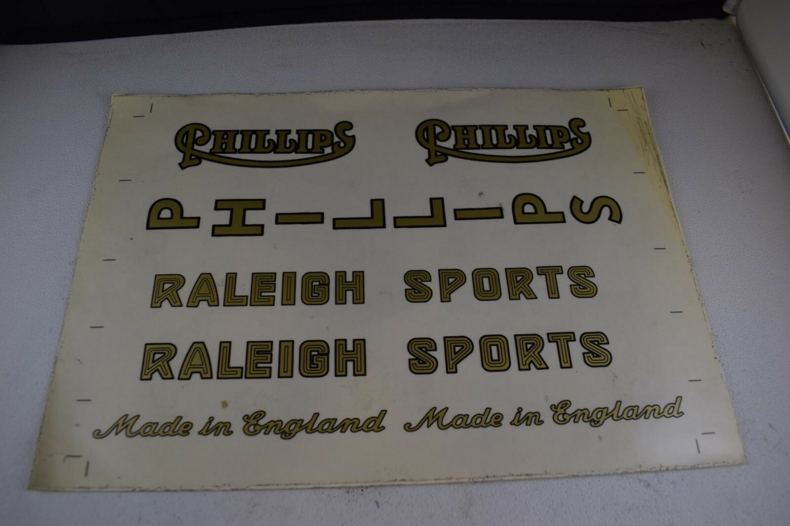 Raleigh Sports Philips set decals stickers Vintage Retro Made in ...