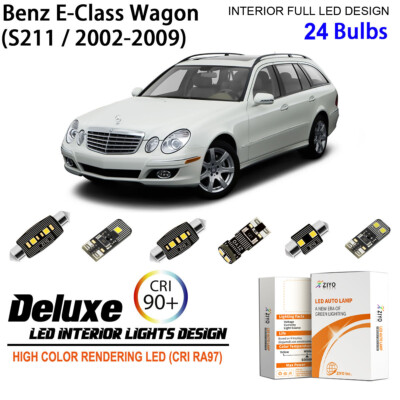 24 Bulbs LED Interior Light Kit White For W211 S211 Mercedes Benz E ...