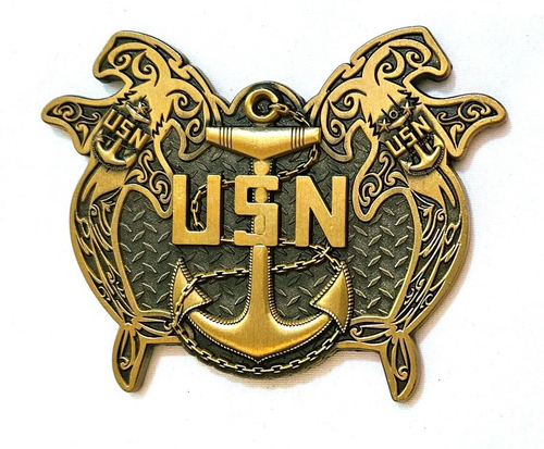 Awesome 3" USN Navy Chiefs Pride CPOA Challenge Coin CNSG MIDPAC DDG | eBay
