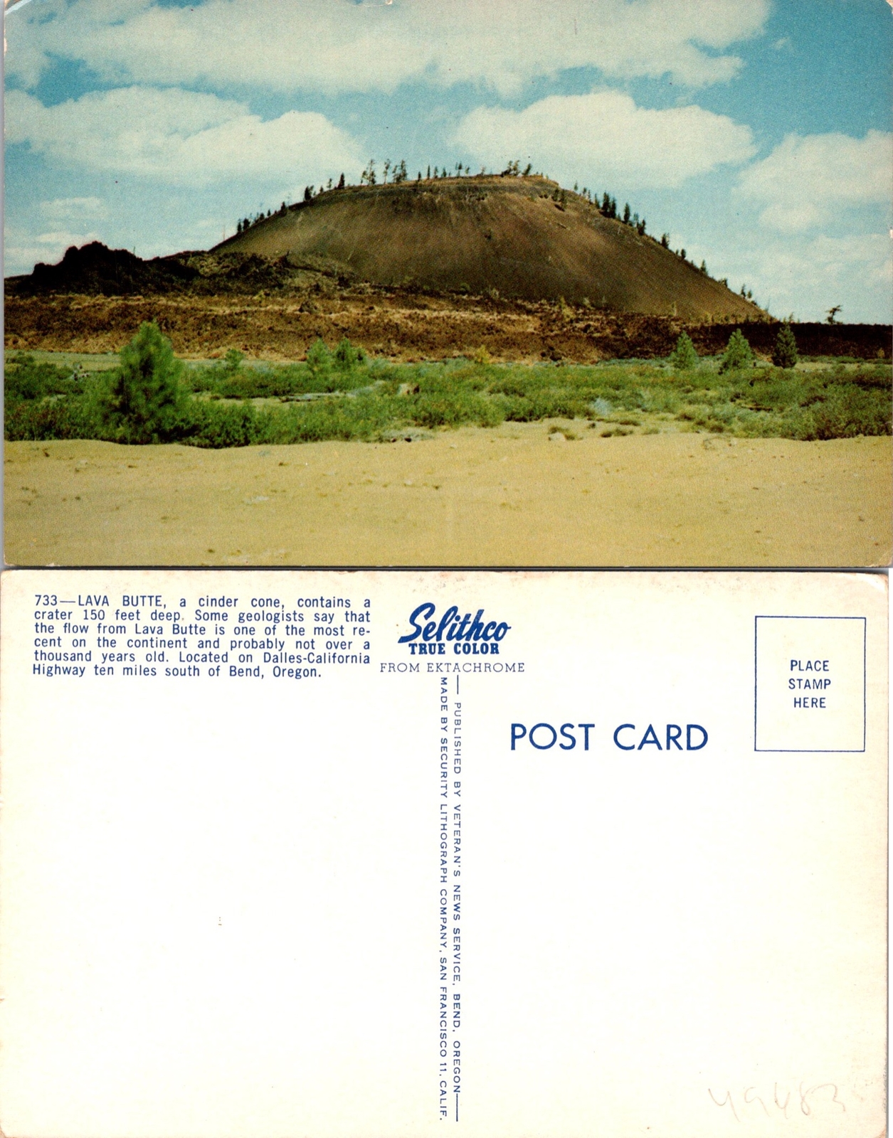 Lava Butte Cinder Cone Bend Oregon OR Postcard Unused 49683 | eBay