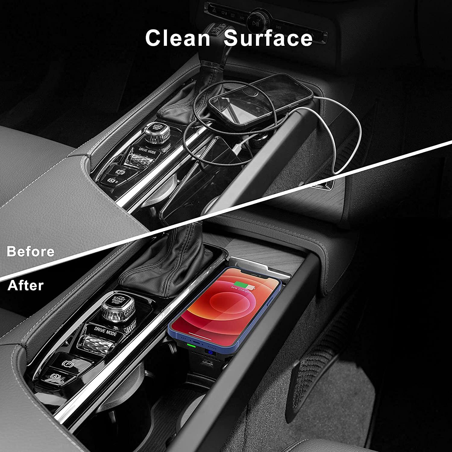 Wireless Charger Center Console Qi Charging Station for Volvo XC90 XC60 ...
