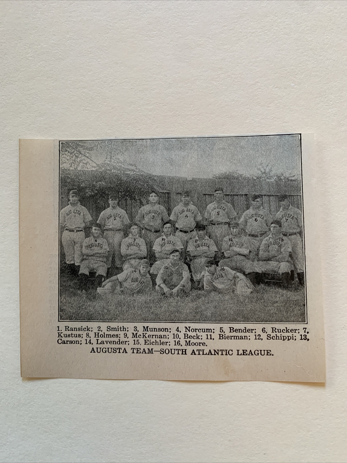 Augusta Tourists Nap Rucker Jul Kustus Erve Beck 1906 Baseball Team ...