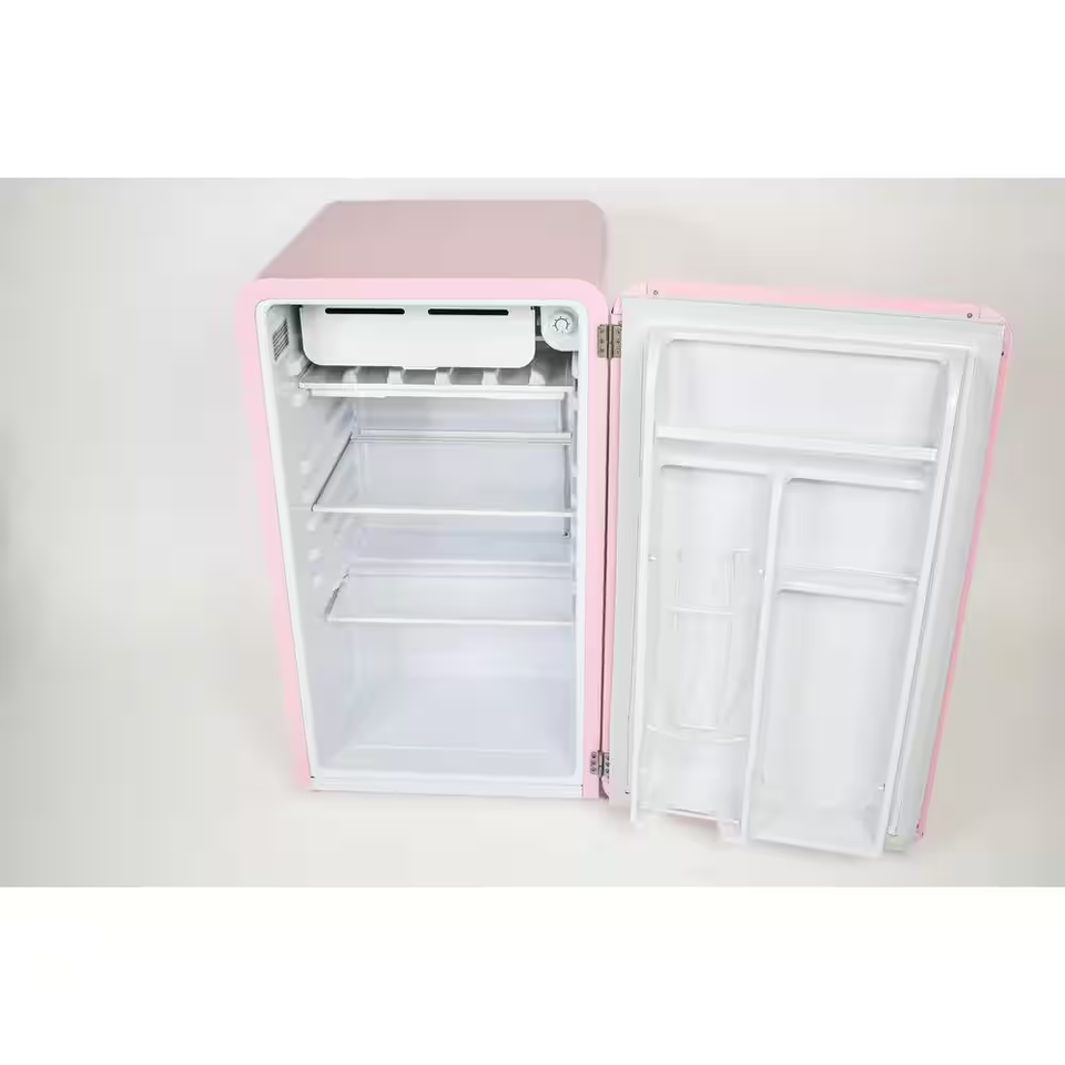 3.2Cu-ft Pink Reversible Door Beverage Compact Mini Retro Fridge With ...
