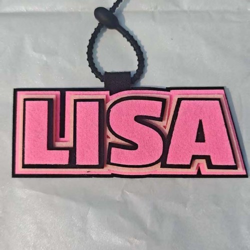 BLINK LISA Keychain Pink Felt 10cm Pink 3D Name Tag Blackpink | eBay UK