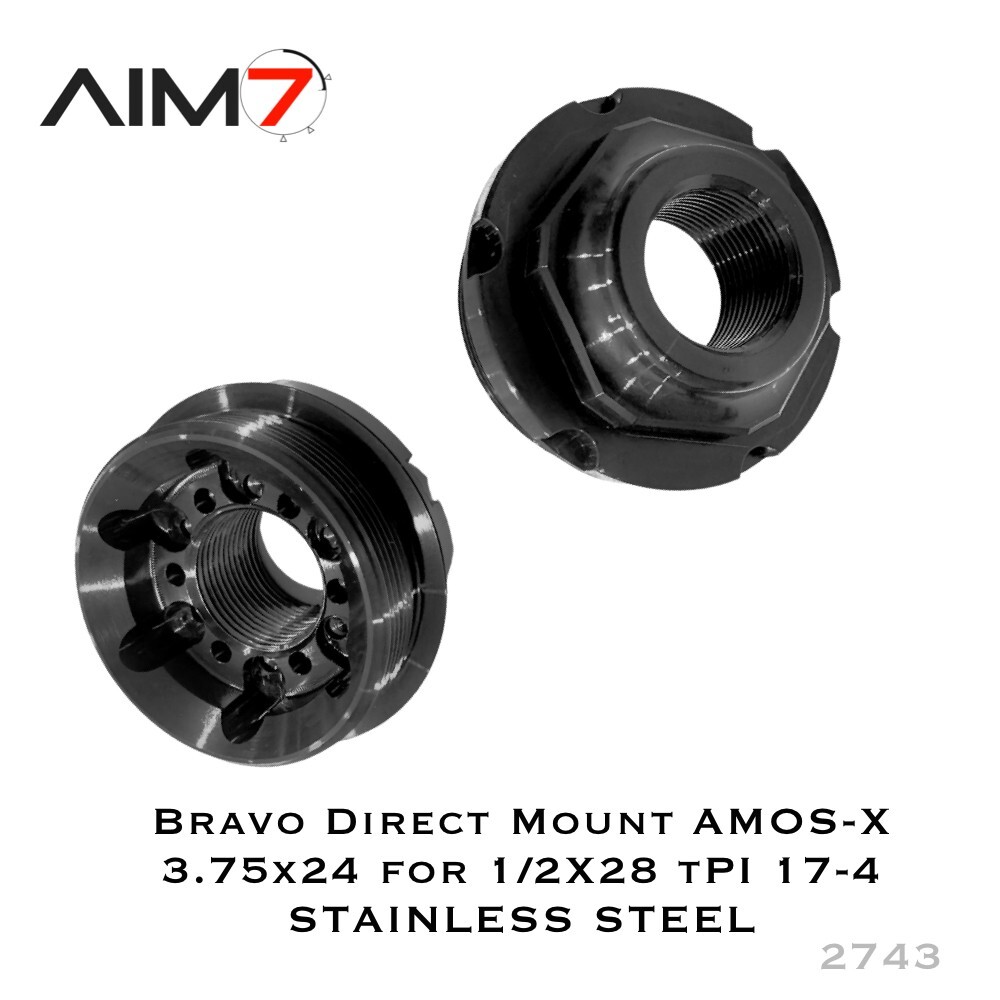 Aim7 AMOS 1.375-24 Bravo (HUB) Direct Thread Mounts 1/2x28 17-4 Steel ...