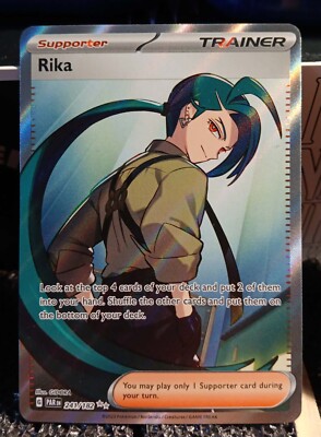 Pokemon Rika 241/182 Ultra Rare Full Art Trainer Paradox Rift Pokemon ...