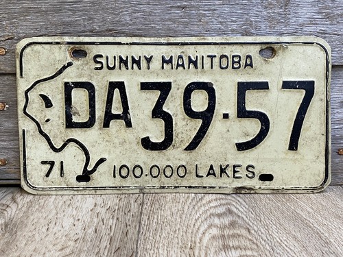 Manitoba License Plate 1971 #DA 39-57 Buffalo Sunny Manitoba Canada | eBay
