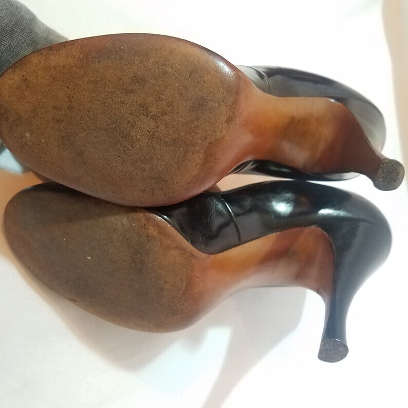 1950's Fetish Heels, Vintage Shoes, Mandel's Skyscrapers, Black Leather ...
