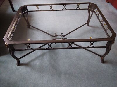 Metal coffee table with bevelled edge toughened glass top | eBay UK