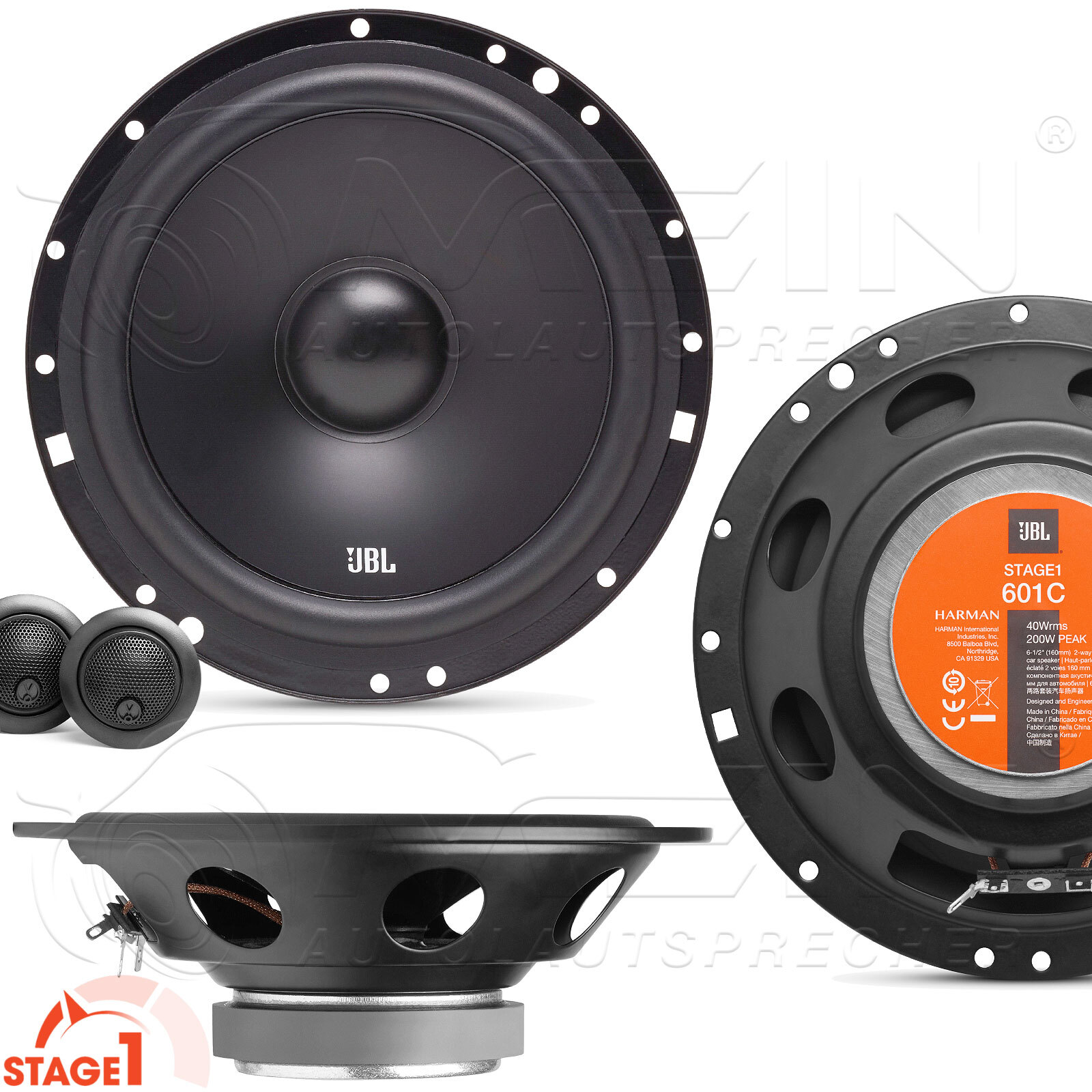 JBL LAUTSPRECHER für VW EOS 2006-2015 Front Vorn Tür 2-Wege Kompo 200W ...