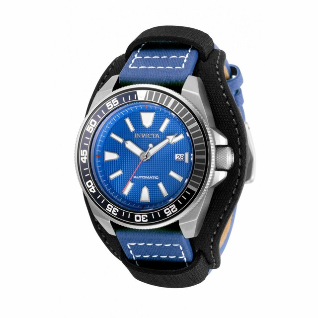 Invicta Men 44mm Pro Diver Nh35a Automatic Lagarto Leather Strap Blue ...