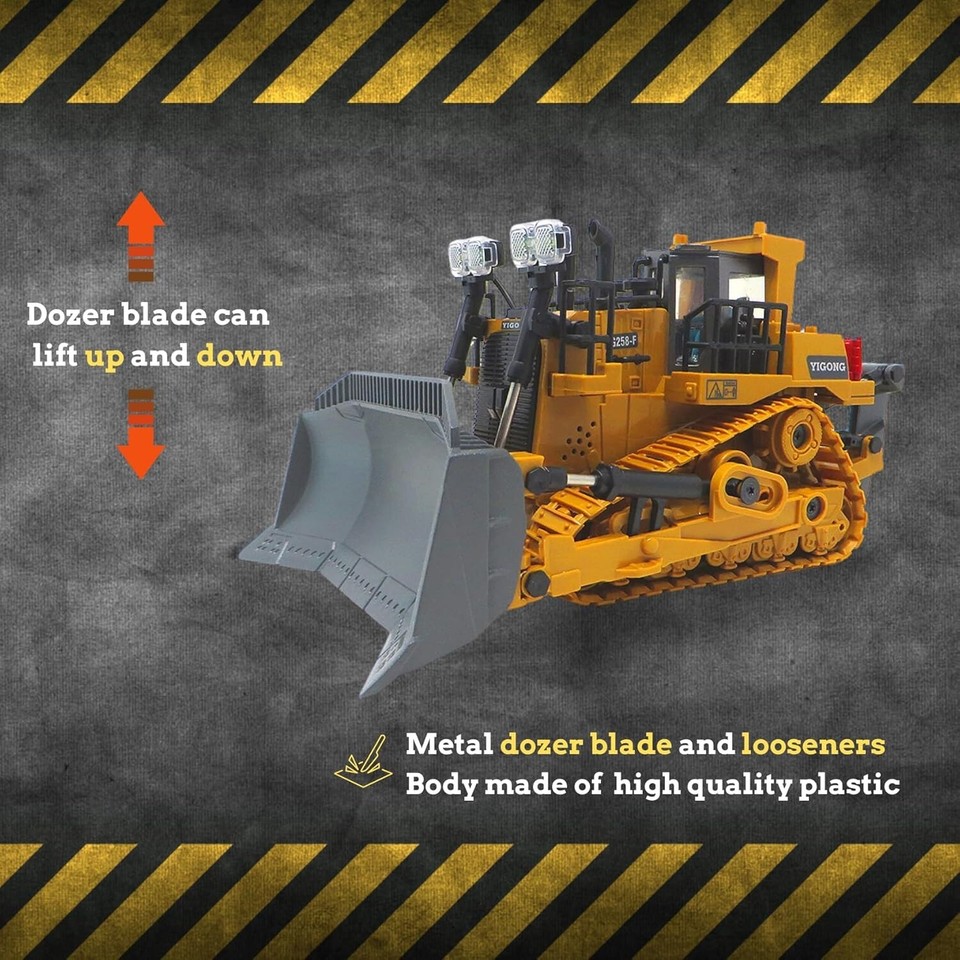 RC Bulldozer 1:24 2.4GHz 9CH Remote Control Bulldozer RC Construction ...