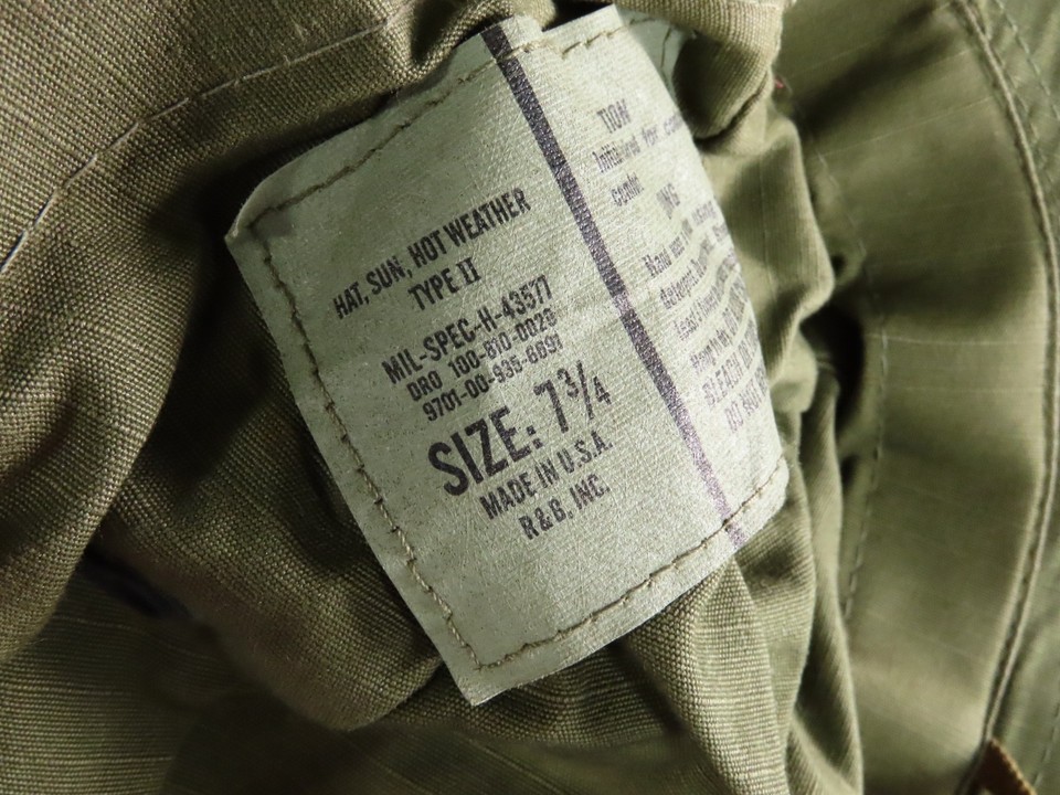 USGI Military SUN HAT HOT WEATHER TYPE II Army Green Boonie Chin Strap ...