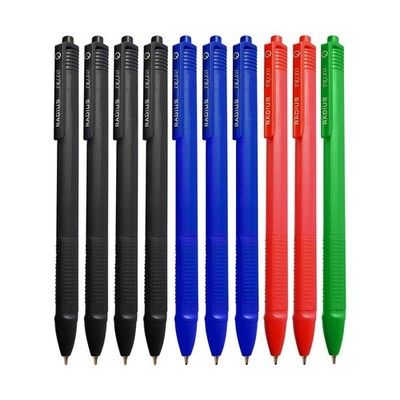 BLACK BLUE RED GREEN Retractable Ballpoint Pens 0.7mm Fine Point ...