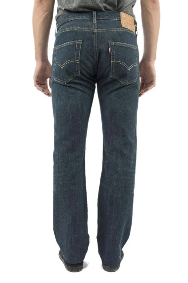 Levis Mens 501 Original Style Jeans Dirty Wash Blue Regular Denim 00501 ...