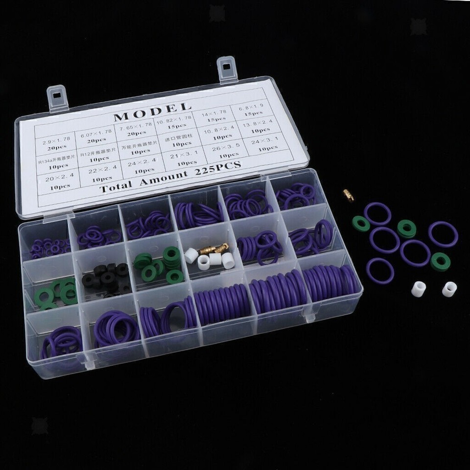 Purple 225Pc Trim A/C System O Ring Seals Air Conditioning Seal Auto ...