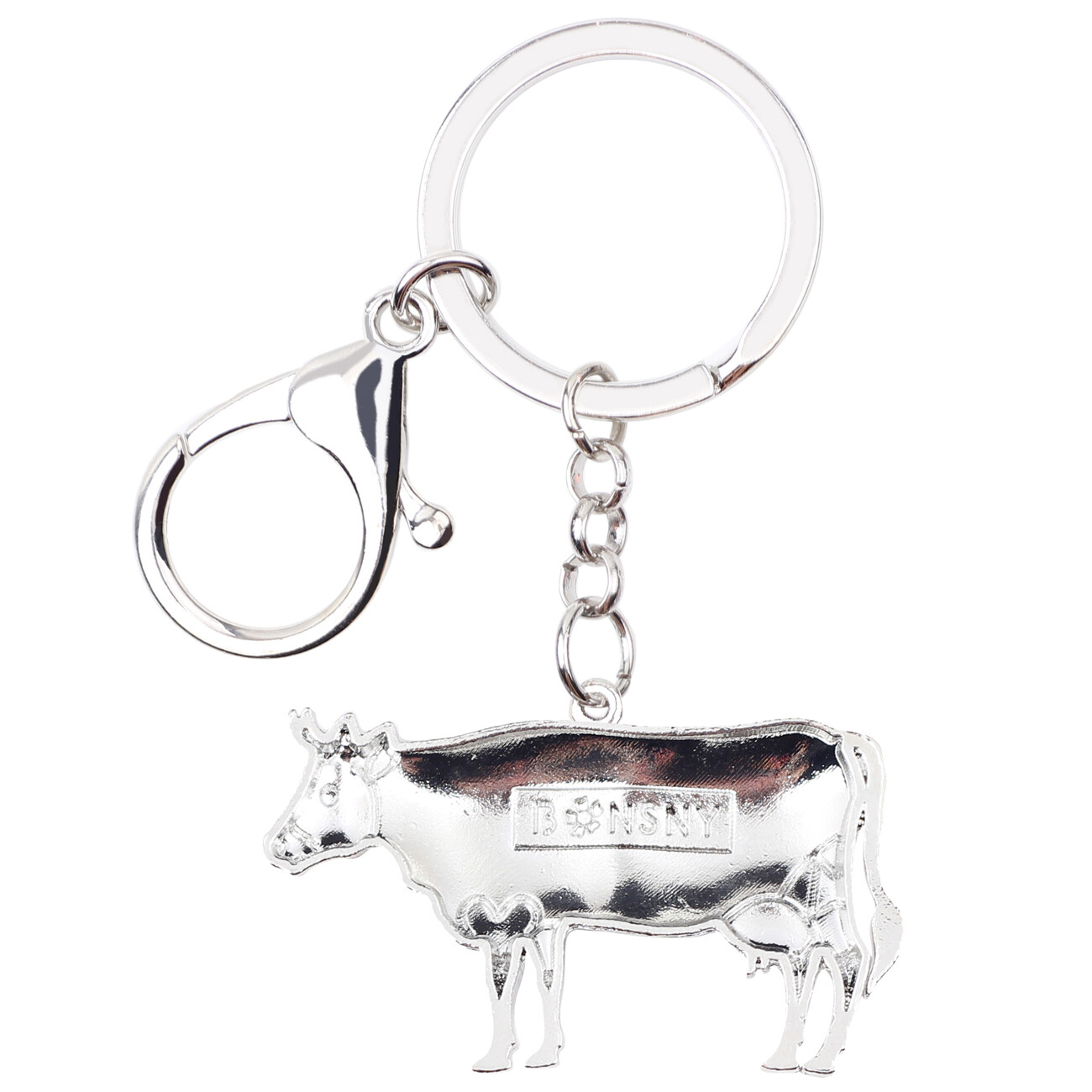 Enamel Alloy Cattle Keychains Bull Car Key Ring Charms Farm Animals ...