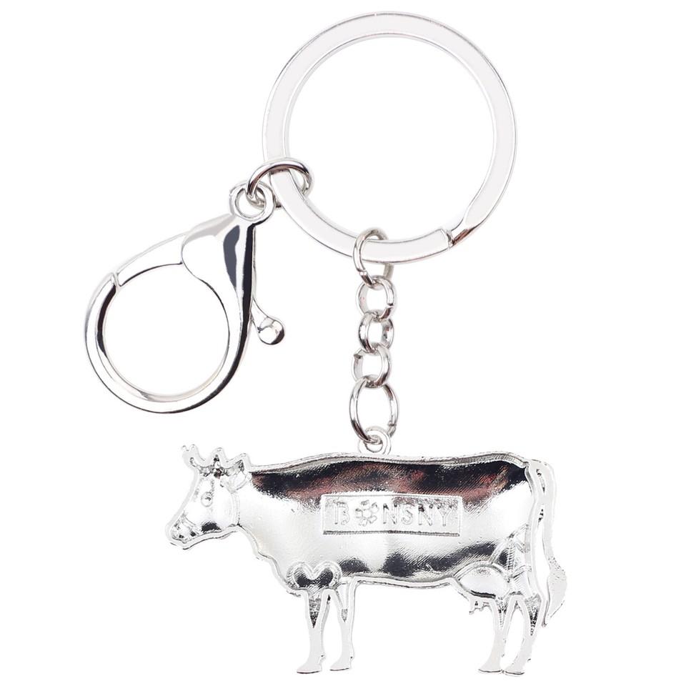 Enamel Alloy Cattle Keychains Bull Car Key Ring Charms Farm Animals ...