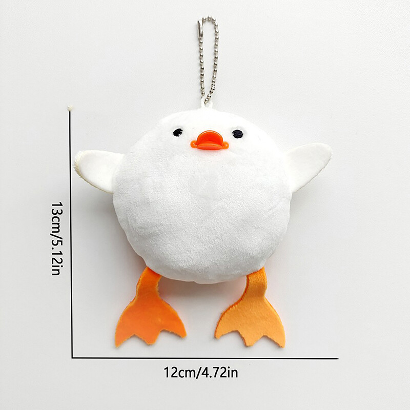 Motivating Duck Plush Keychain Big White Duck Doll Pendant Car Keyring ...