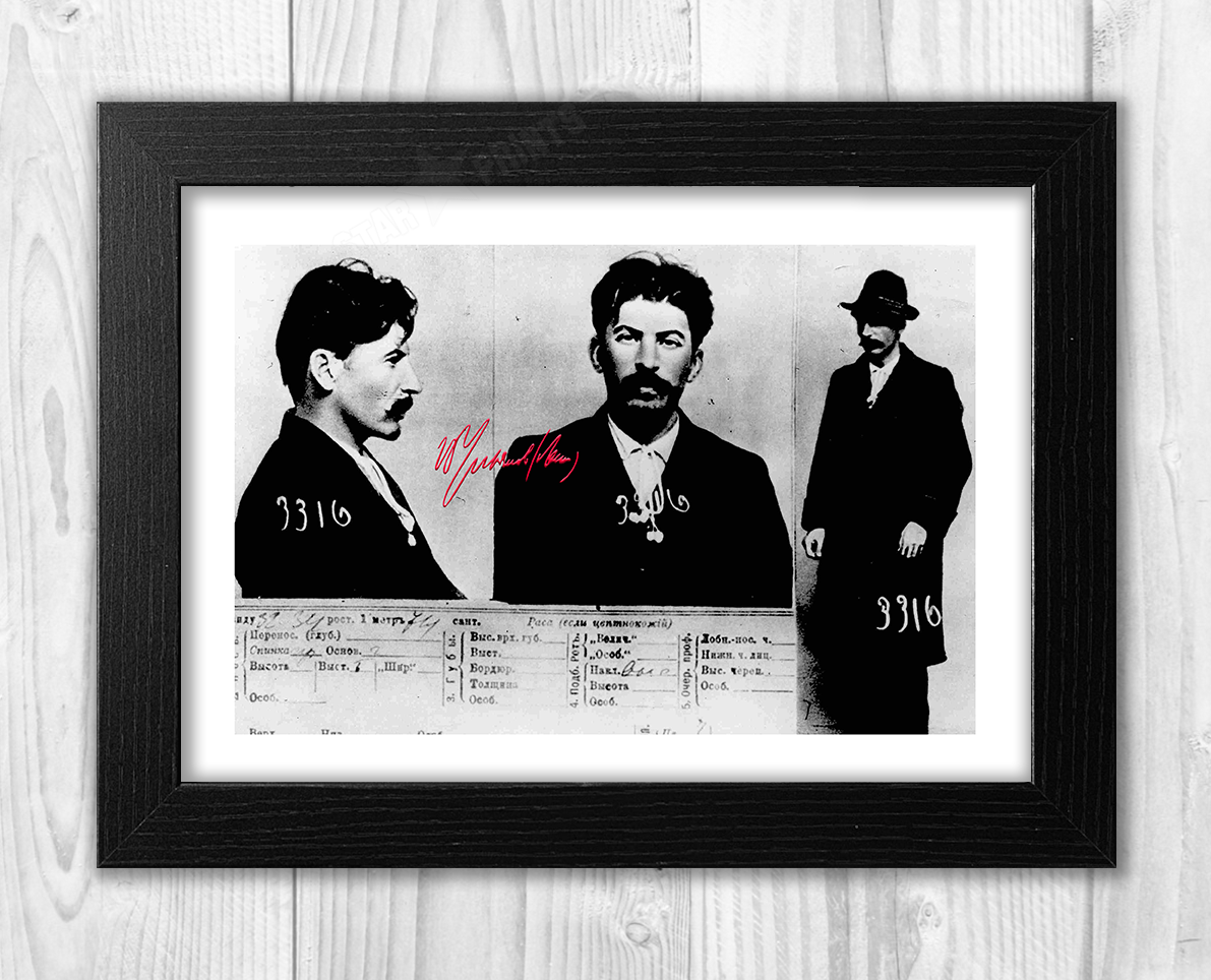 Joseph Stalin A4 Mug Shot reproduction autograph poster with choice of ...