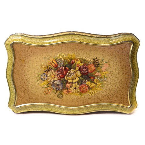 Vintage Victorian Style Raised Flower Hinged Tin Box Green Gold Made ...