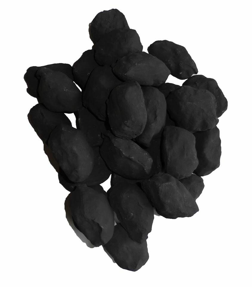 Gas Fire Replacement Coals 20 Large Cast High Thermal Living Flame Oval ...