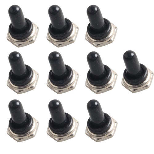 10 X 12mm Black Rubber Rocker Toggle Switch Knob Hat Waterproof Boot ...