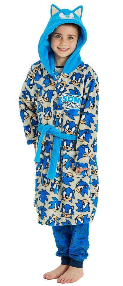 Boys Sonic the Hedgehog Personalised Dressing Gown Gamer Gaming Robe 4 ...
