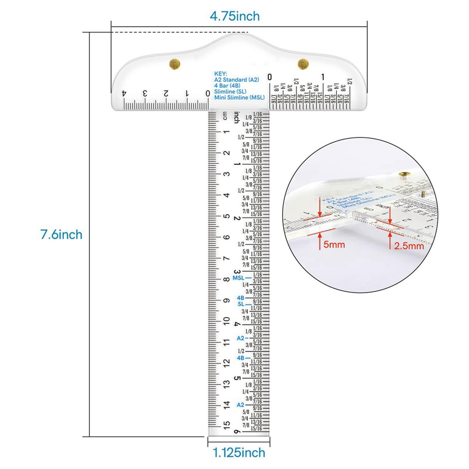 Clear Acrylic T Square Ruler T Shaped Ruler for Crafting Art Framing ...