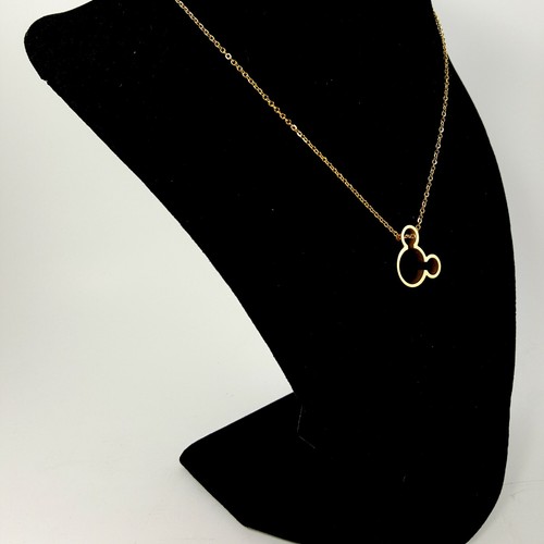 Mickey Mouse GOLD Dainty Necklace in Gift Box Disney Character Mouse ...