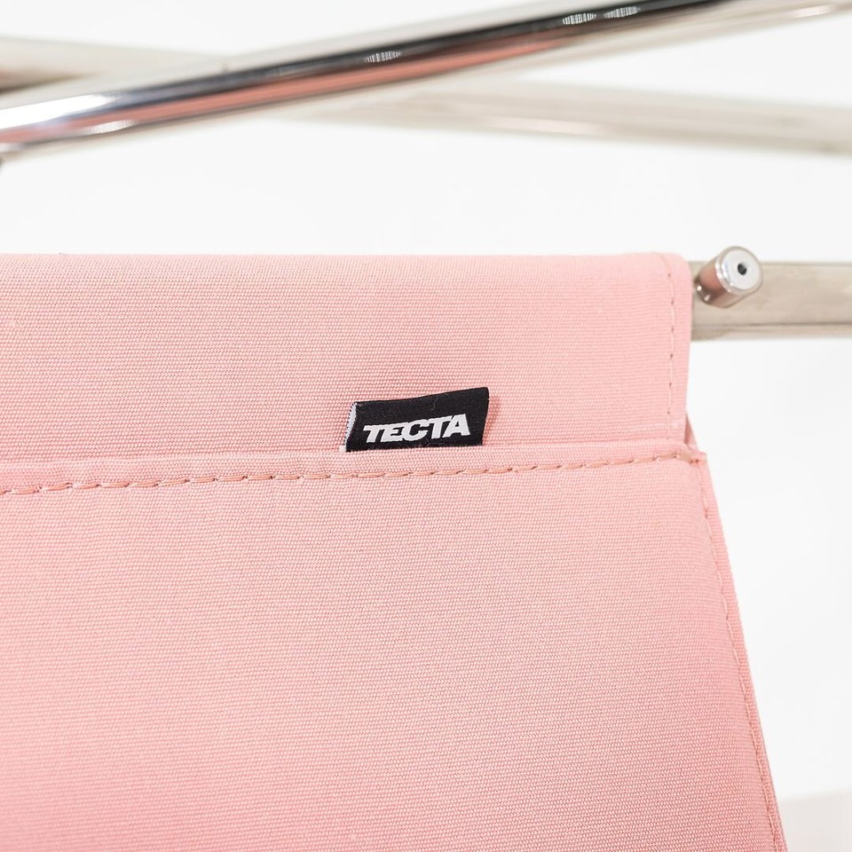 2023 Marcel Breuer Tecta D4 Bauhaus Folding Lounge Chair Pink Fabric & Chrome | eBay