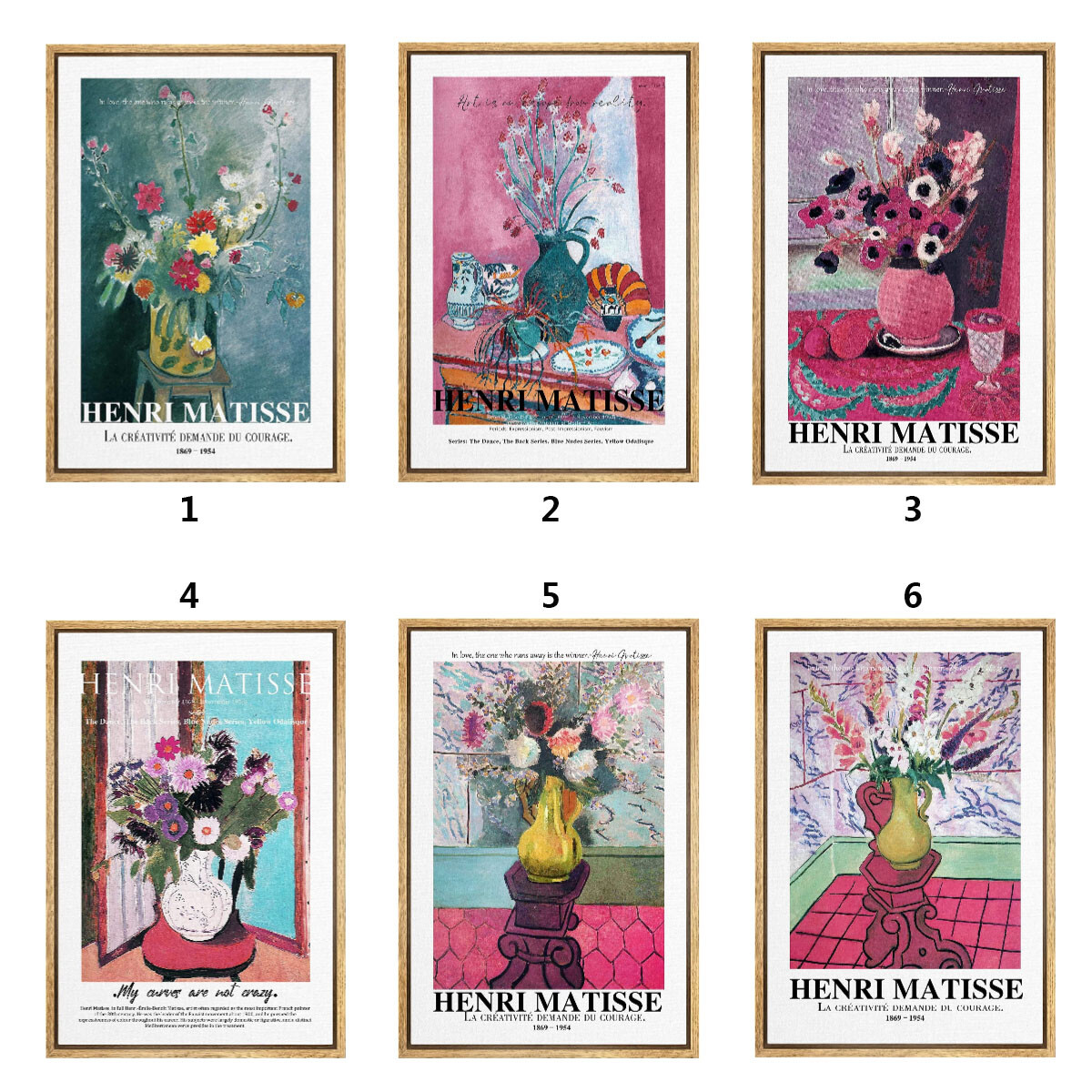 Wall26-Henri Matisse Botanical Flower Framed Art Print Canvas Wall Art ...