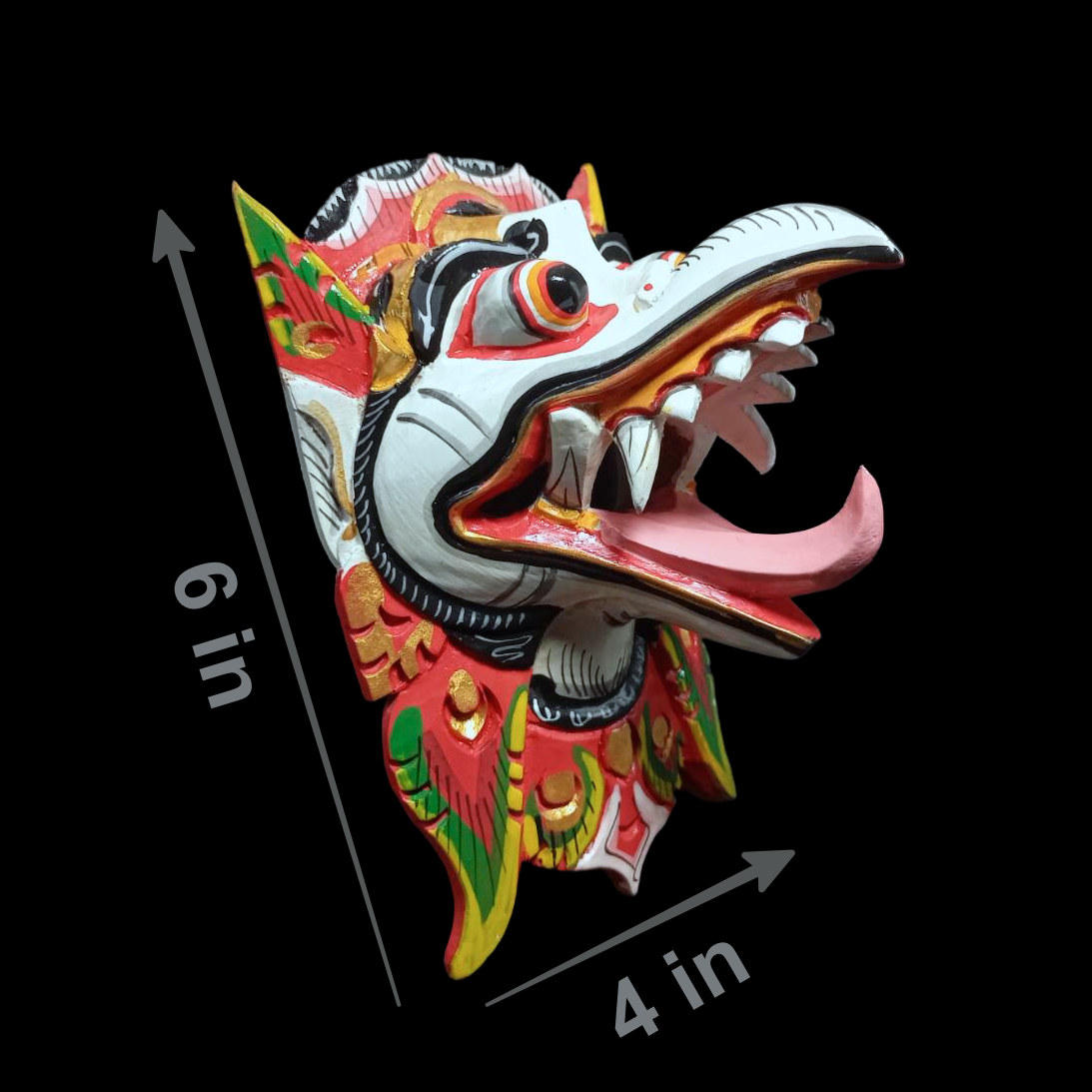 Balinese Garuda Bird Wood Mask White Indonesian Hand Carving Wall Art ...