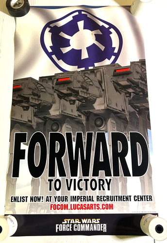 ROLLED STAR WARS FORCE COMMANDER FORWARD TO VICTORY EMPIRE DOUBLE SIDED ...