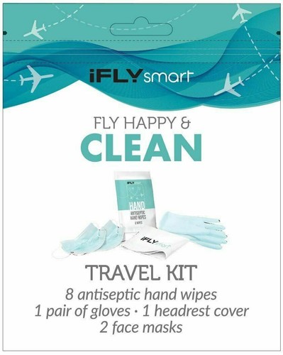 iFLY smart Fly Happy & Clean Travel Kit - Wipes + Gloves + headrest ...