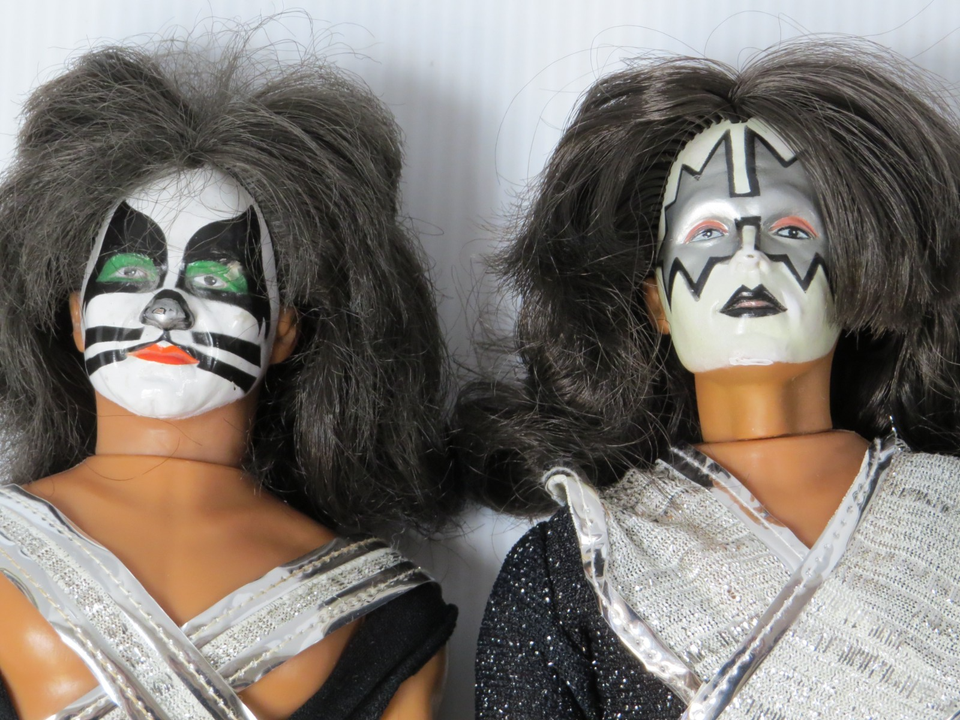 KISS MEGO DOLL ACTION FIGURES SET OF 4 IN BOXES 1977 AUCOIN MUSCULAR ...