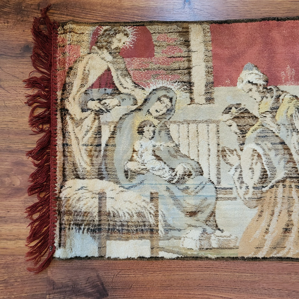 Vintage Tapestry Nativity Scene 36” x 20” | eBay