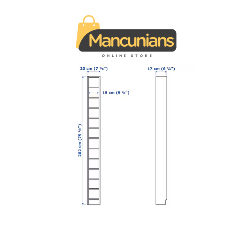 NEW IKEA GNEDBY Shelving Unit White 202cm Adjustable Shelves CD DVD ...