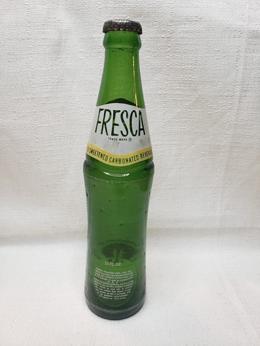 Vintage 1966 FRESCA 10oz Glass Bottle Full Unopened RARE Green Dimpled | eBay